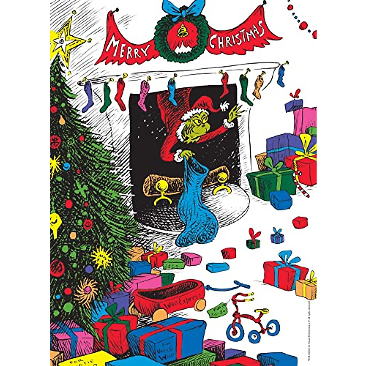 Dr. Seuss “Merry Grinchmas” 1000 Piece Jigsaw Puzzle | Collectible Puzzle Featuring The Grinch | Artwork Celebrating Classic Children's Book | Officially-Licensed Dr. Seuss Puzzle & Merchandise