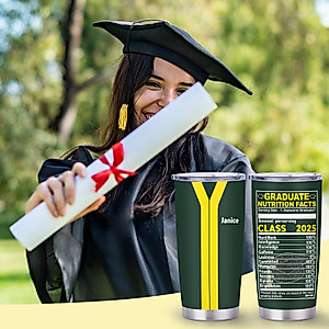 Personalized Graduation Tumbler with Name, Class Of 2025 Custom Tumblers, Personalized Graduate Gifts for College Students, Custom Graduation Cups