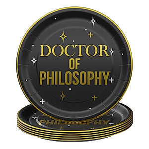 Blue Orchards PhD Graduation Party Supplies (108 Pieces for 20 Guests) - Doctor Party Decorations Doctorate Graduation Class of 2024 Décor Congratulations Disposable Paper Plates Napkins