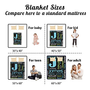 Personalized Name Blanket for Kids, Custom Baby Name Super Soft Blankets for Boys Girls, Name Monogrammed Throws Blanket for Newborn New Mom Personalized Gift Idea Nap Blanket for Toddlers Baptism