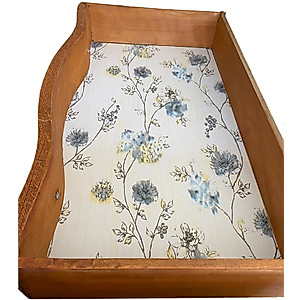 Simplemiuji Ink Blue Flower Self Adhesive Wallpaper Drawer and Shelf Liner for Kitchen Cabinets Cover Furniture Door Decorative Stickers 17.7 Inch by 100 Inch