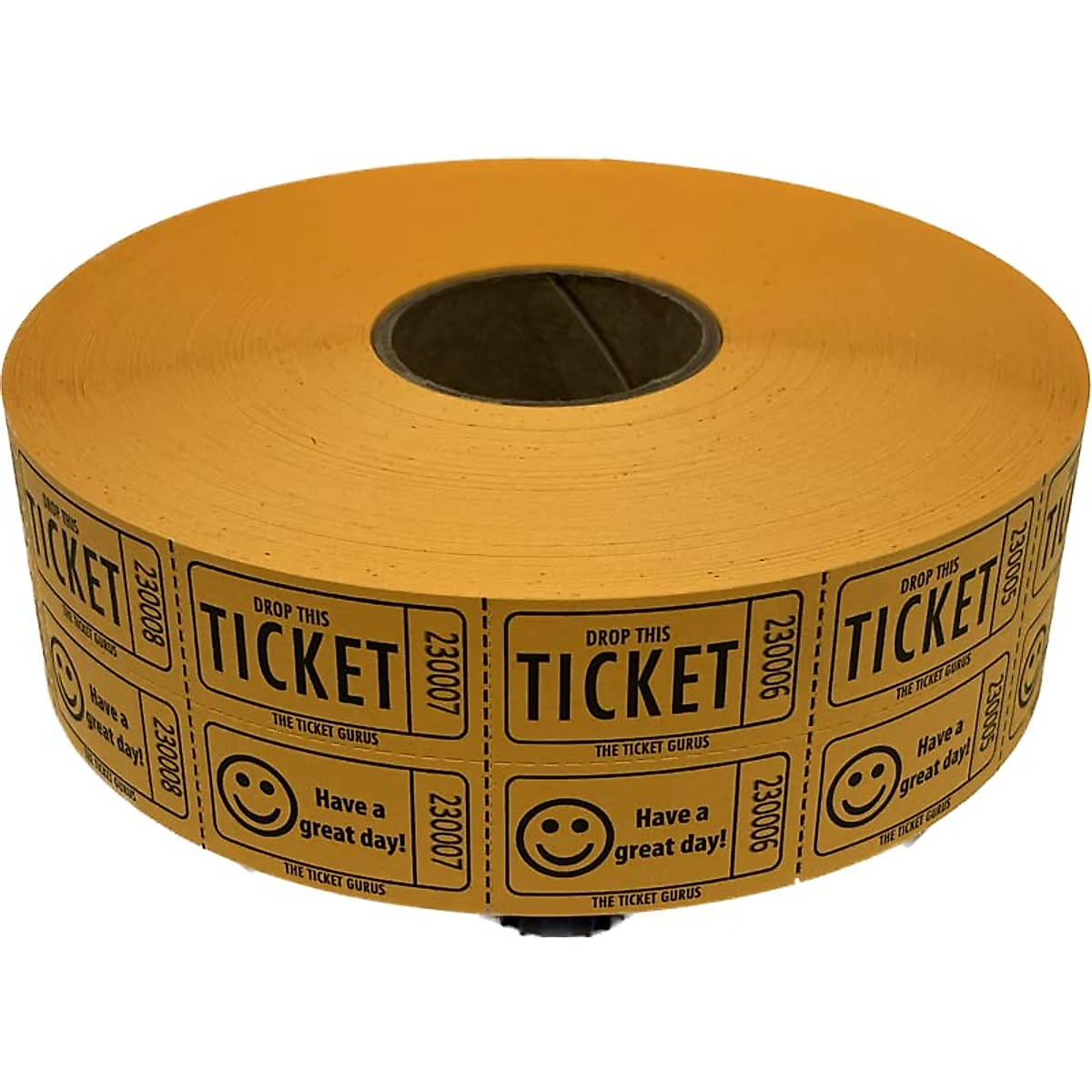 The Ticket Gurus Double Smile Raffle tickets-2000 Double Tickets/roll (4 Random Colors)
