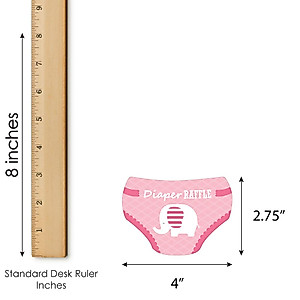 Big Dot of Happiness Pink Elephant - Diaper Shaped Raffle Ticket Inserts - Girl Baby Shower Activities - Diaper Raffle Game - Set of 24