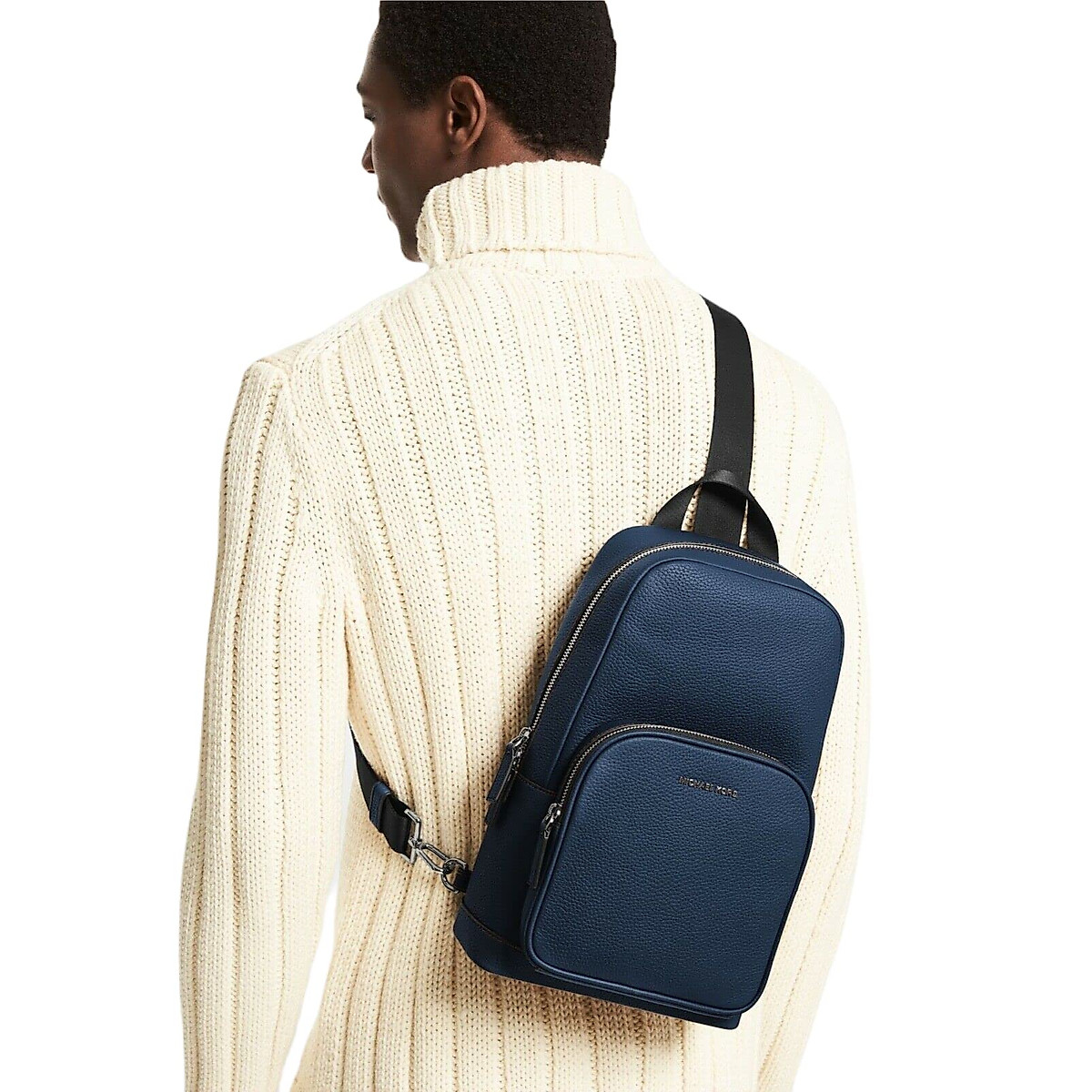 Michael Kors Cooper Commuter Sling Pack Embossed Leather Backpack