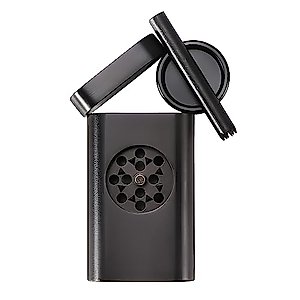 Storage Case with Mini Grinder All-in-one, Portable for On The Go (black)