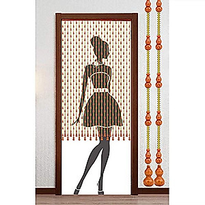 OKUOKA 25 Strands Beaded Door Curtains for Doorways Wood Bead String Curtain for Room Dividers Small Gourd Handmade Home Restaurant Hanging Screen, Customizable (Size : 0.9x1.25m)