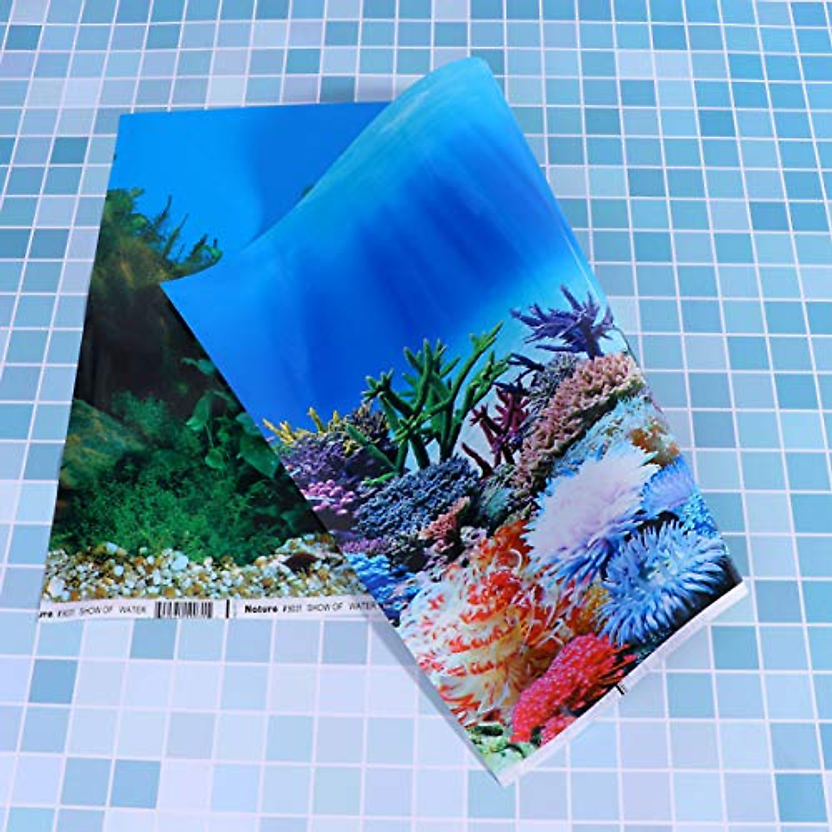 balacoo Fish Tank Background Fish Tank 10 Gallon Aquarium Background Sticker 3D Double- Sided Durable Wallpaper Fish Tank Backdrop Decorative Pictures 3D Aquarium Background 3D Aquarium Background