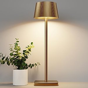 YHT LED Cordless Table Lamps Rechargeable Battery Operated Outdoor Waterproof Light 6000mAh 3 Level Brightness Dimmable Portable Desk Lamp Touch Control for Outdoor Patio Home Restaurant Bar Bronze
