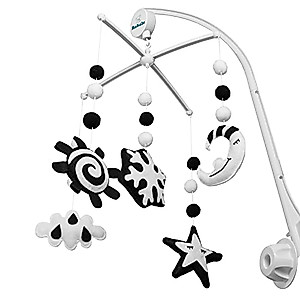Babale | Montessori-Inspired Baby Mobile for Crib - Stimulating Black & White Design for Newborn Engagement - Perfect Baby Crib Mobile for Boys & Girls - Enhances Visual Development