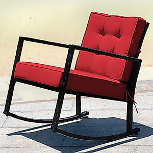 Bed Bath & Beyond Patio Rocking Chair Outdoor Glider Rattan Rocker Chair Turquoise