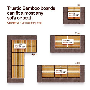 Trustic Armchair Cushion Support for Sagging Seat [ 21 x 22], Chair Saver, Sag Away Solution, Under Cushion Adjustable Bamboo Board Inserts, Heavy Duty, Extra Sturdy, and Thick 0.47"