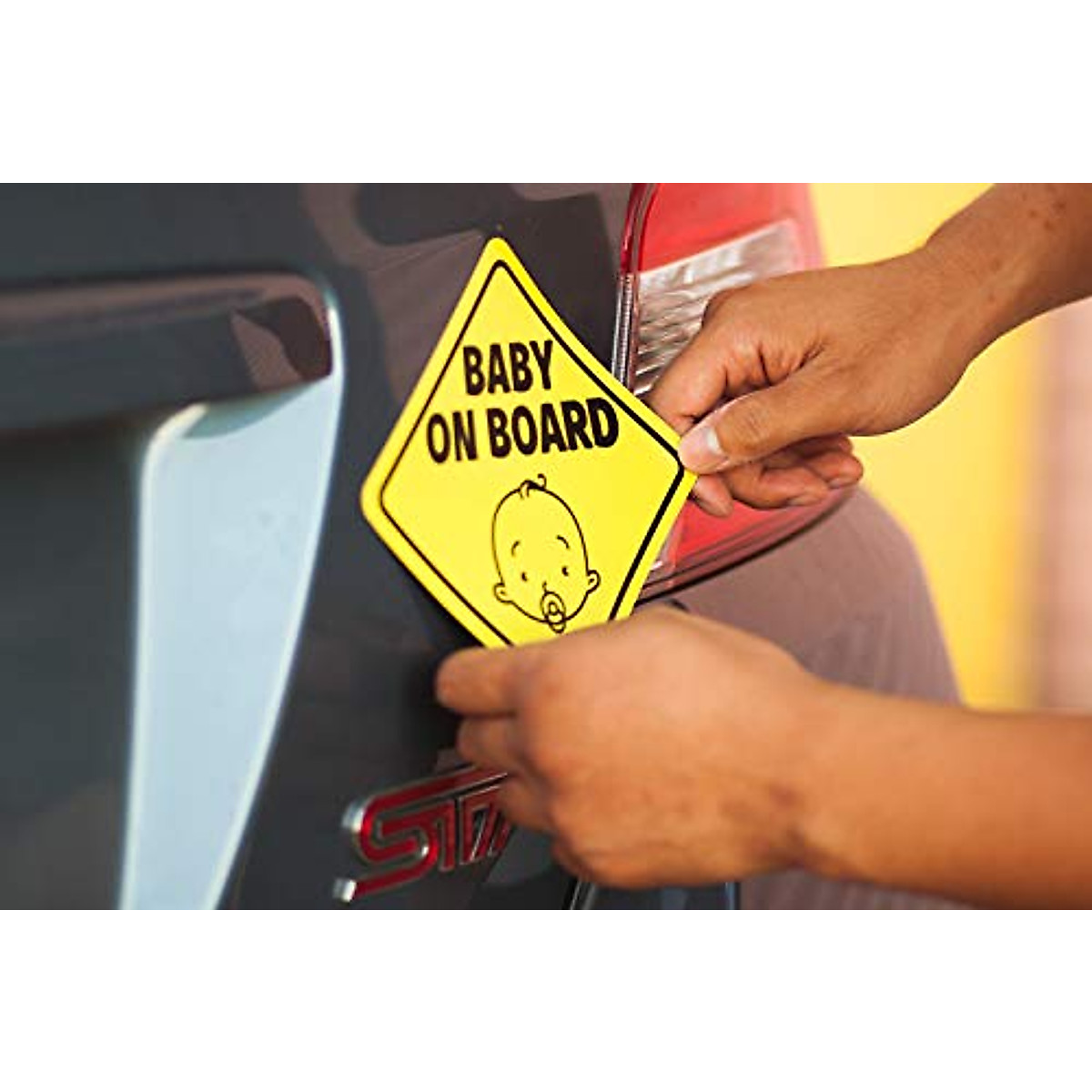 Babypop! Baby on Board Sticker for Cars (Magnetic) - Baby on Board Magnet for Car, Baby on Board Sign - Reflective Safety 2 Pack