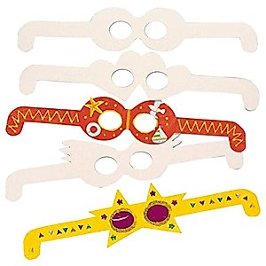 Baker Ross Design Your Own Glasses, Blanks for Kids to Paint and Decorate for Arts and Crafts Activities (Pack of 12), 35cm, White (ET608)