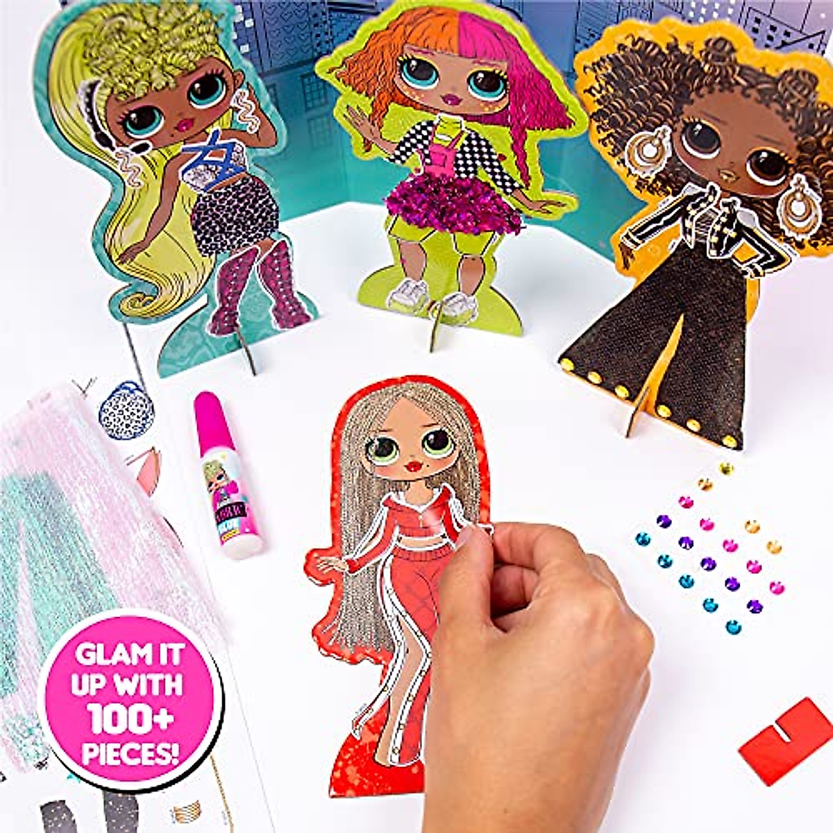 L.O.L. Surprise! 2-in-1 Fashion Design Activity Kits by Horizon Group USA, Includes 2 DIY Fashion Craft Kits, Create 100+ Designs with Fashion Plates, Dress-Up Dolls with Reusable Fabrics & Stickers