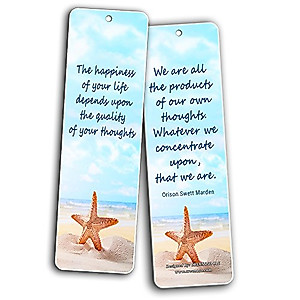 Creanoso Inspirational Quotes Bookmarks Cards (60-Pack) - Wisdom Sayings - Encouragement Stocking Stuffers Gifts for Men Women Adults Teens Kids Entrepreneur Seminar Bookmarker Pack