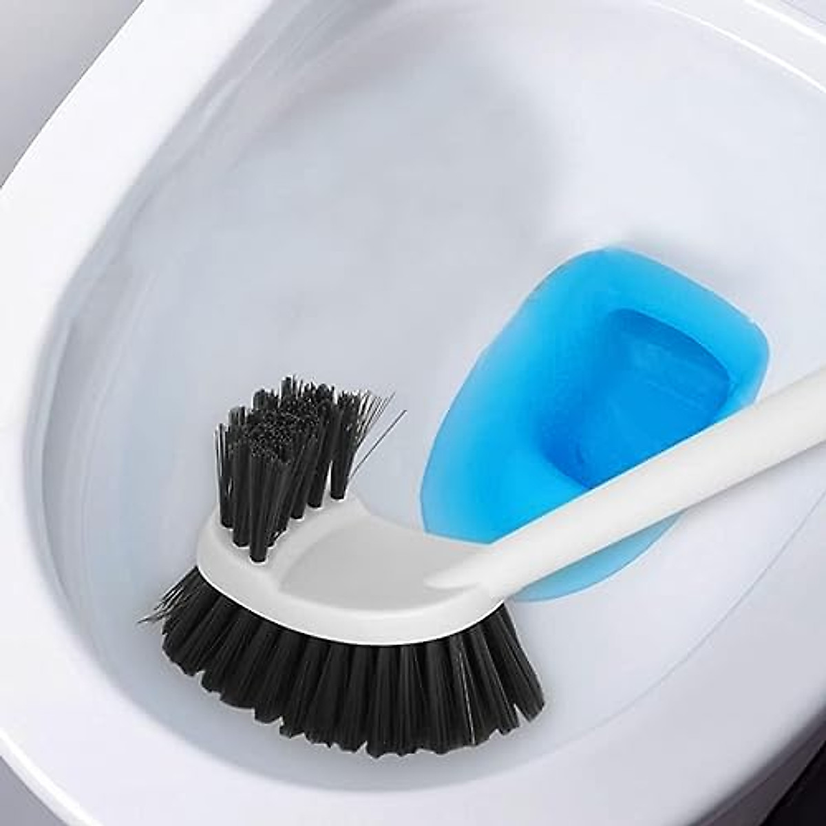 Plastic Toilet Brush Modern Toilet Bowl Brush Wall Mount Long Handle Toilet Cleaner Brush and Holder Set 4.7 X 20 Inches