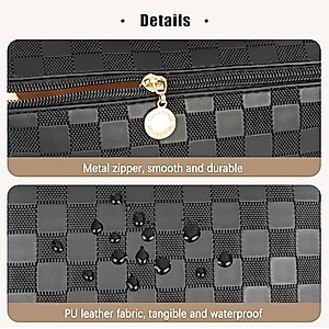 Ineowelly Makeup Bag, Large Capacity Travel Cosmetic Bag, Extra Large Makeup Bag,Portable Travel Makeup Bag Cosmetic Bag PU Makeup Organizer Bag Toiletry Bag for Women Girls,Black