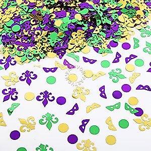 Mardi Gras Party Decoration Confetti | Masquerade Fleur De Lis Party Supplies Centerpiece | Mardi Gras Birthday New Orleans Carnival Theme Party Sequins Table Decor Party Sprinkles Decorations