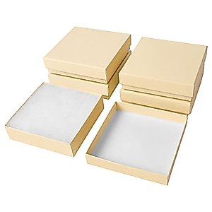 batifine Jewelry Gift Boxes Small Necklace Earring Gift Box for Women Girls Ring Bracelet Cardboard Box with Cotton Filled and Lids,3.5x3.5x1 inch 40 Pack (Brown)