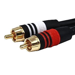 Monoprice 1.5ft Premium 2 RCA Plug/2 RCA Plug M/M 22AWG Cable - Black