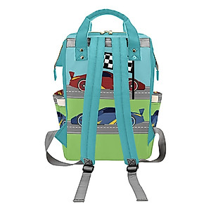 Race Car Personalized Diaper Bag Backpack Tote with Name,Custom Travel Nappy Mommy Bag Backpack