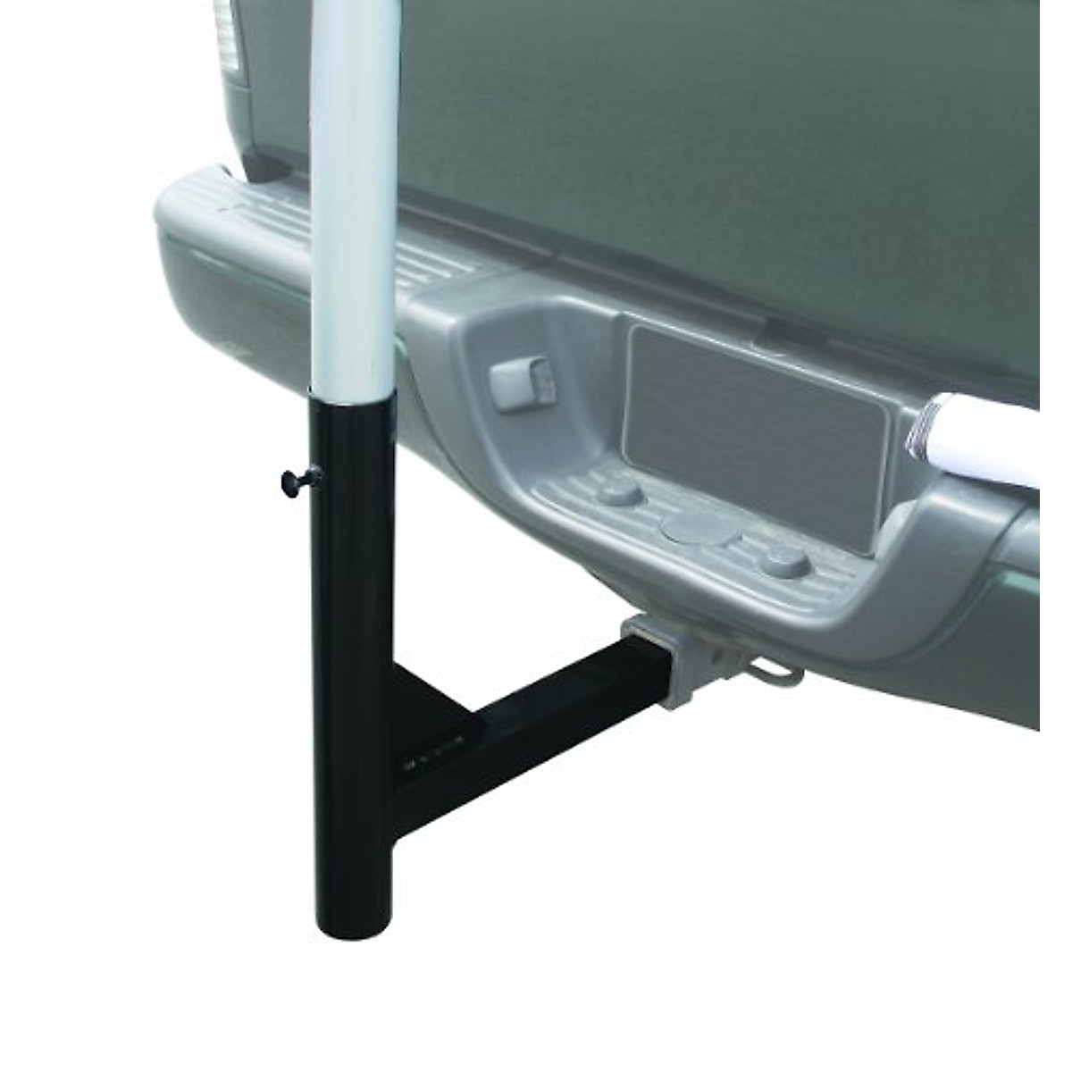 Camco Hitch Mount Flagpole Holder, Fits Standard 2-Inch Hitch Receivers, Durable and Rust Resistant (51611), Black