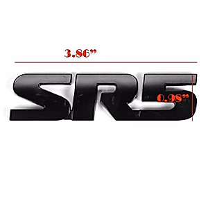 Weekeight 3PCS OEM 3.86" x 0.98" 3D Metal SR5 Matt Black Emblem Badge for Tacoma Tundra 4Runner