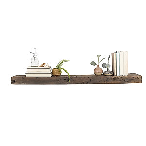 Creative Co-Op Wood Floating Wall Shelf, Large, Brown