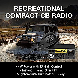 Cobra 19DXIV Professional CB Radio - Instant Channel 9 and 19, 4 Watt Output, Full 40 Channels, LCD Display, RF Gain Control, Compact Design