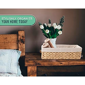 Comfify Boho Decorative Rope Baskets, Set of 3, Brown, Round, 10"Dia