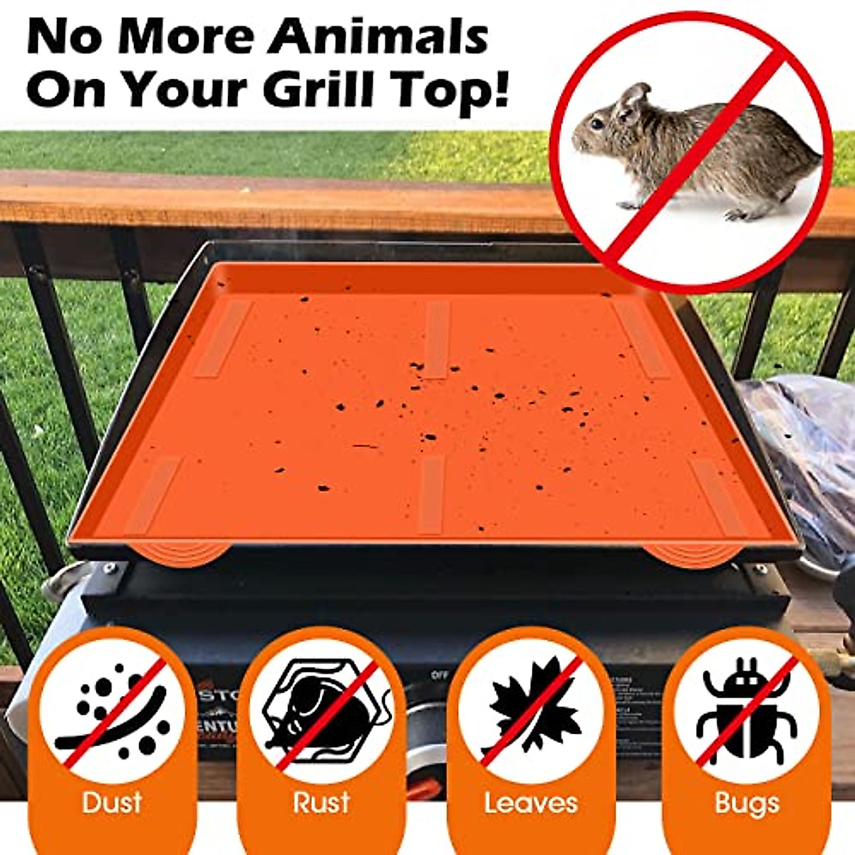 17" Griddle Mat Silicone for Blackstone, Magnetic Protective Cover Mats Blackstone Griddle Top Covers for Blackstone Protector Outdoor-Orange