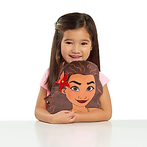 Disney Princess Character Head 12.5-Inch Plush Moana, Soft Pillow Buddy Toy for Kids