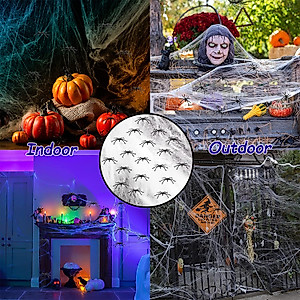 CNSSKJ Spider Webs Halloween Decorations,1000Sqft Spider Webs with 60 Fake Spiders, Stretchable Cobwebs for Indoor/Outdoor Scary Atmosphere, Parties, and Haunted Houses (1)