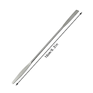 Maxmoral Stainless Steel Lab Laboratory Mini Double-Ended Spatula Semi-Micro Shovel Tapered Arrow End Flat Ends 50 mm X 9 mm