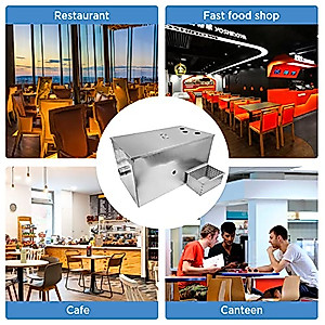 IHAYNER 40LBS Commercial Grease Traps Interceptor Grease Trap 20GPM Stainless Steel Grease Trap for Kitchen Restaurant