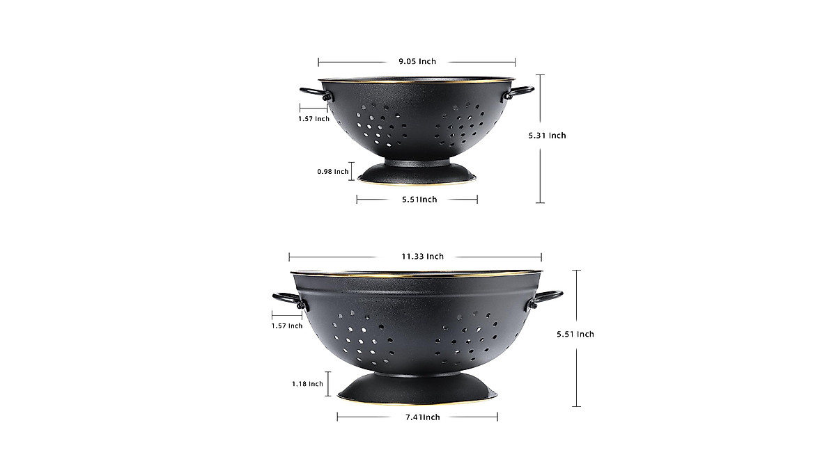 BeFare Metal Colander Set - 3 Qt & 5 Qt