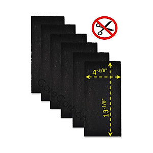 CoreCarbon 6-Pack Exact Fitment Carbon Pre-Filter Designed to Fit Honeywell Model HTT-022, Pet CleanAir HHT-013-HD, HHT-016-MP and HEPAClean Models HHT-011, 16200