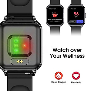 Pautios Smart Watch, 42mm Full Touchscreen Fitness Watch, Fitness Tracker with Heart Rate Monitor & SpO2, Step Counter, IP68 Waterproof Pedometer Watch for Women Men