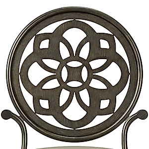 Hillsdale Furniture Marsala Vanity Stool, Gray with Brown highlighting with Cream Fabric