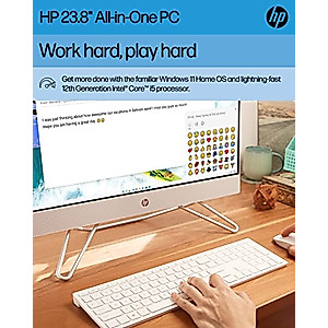 HP All-in-One Bundle PC, 23.8" FHD Micro-Edge Touchscreen Display, 12th Generation Intel Core i5 Processor, Intel Iris Xe Graphics, 8 GB RAM, 512 GB SSD, Windows 11 Home OS, Wi-Fi (24-cb1170, 2022)