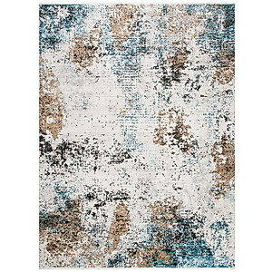 SAFAVIEH Shivan Collection 9' x 12' Ivory/Grey SHV742A Modern Abstract Non-Shedding Living Room Bedroom Dining Home Office Area Rug