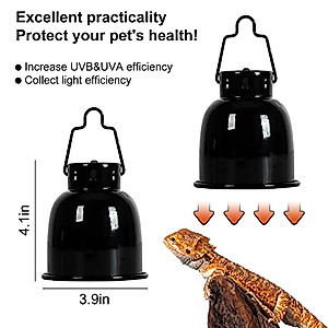 OIIBO Mini Reptile Heat Lamp, 40W Infrared Heat Spot Lamps with 4 Inch Deep Dome Reptile Light Fixture, Red Heat Light for Bearded Dragon Snake Reptiles Amphibians Small Animals