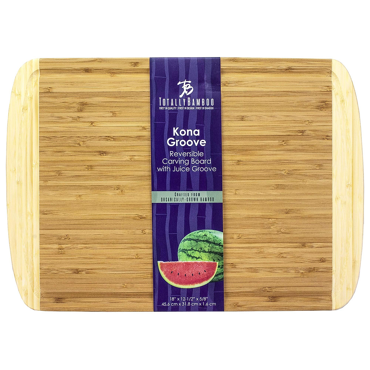 Totally Bamboo Kona Groove Bamboo Carving & Cutting Board, 18" x 12-1/2"