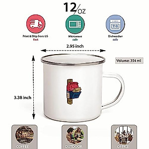 Unique Gift Idea Vintage Mailbox with Package Inside Enthusiasts 12oz Enamel Silver Mug