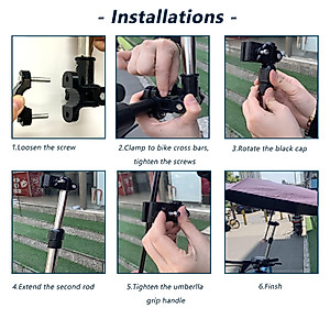 Umbrella Holder for Elderly Mobility Scooter, Wheelchair Grip Mount Stand Adjustable Stretch Bracket Accessories, Fits for 0.78"-1.2" Handlebar