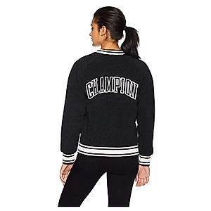 Champion Women's Sherpa Full Zip Jacket, Black, Medium