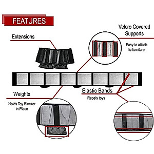 LAMINET Deluxe Under Couch Toy Blocker - Keep Toys and Other Objects from Disappearing Under Furniture. Attaches Easily to The Bottom of Couches and Furniture Non Adhesive Works on All Types of Floors