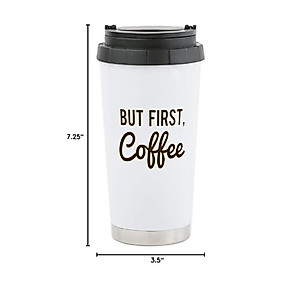 CafePress But First Coffee Travel Mug 20 oz. Insulated Stainless Steel Coffee Tumbler