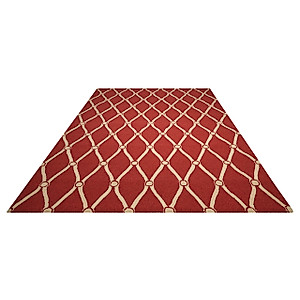 Nourison Portico Indoor/Outdoor Red 8' x 10'6" Area-Rug, Easy-Cleaning, Non Shedding, Bed Room, Living Room, Dining Room, Backyard, Deck, Patio (8x11)