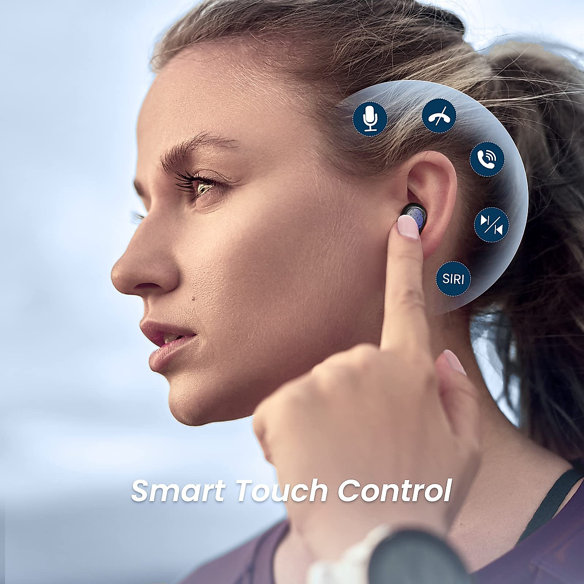 HAYLOU GT5 True Wireless Earbuds, Bluetooth Headphones with Wireless Charging Case and Mic for iPhone Android, Low-Lantecy Game Mode, Clear Sound, in-Ear Stereo Earphones for Work/Home (Black)